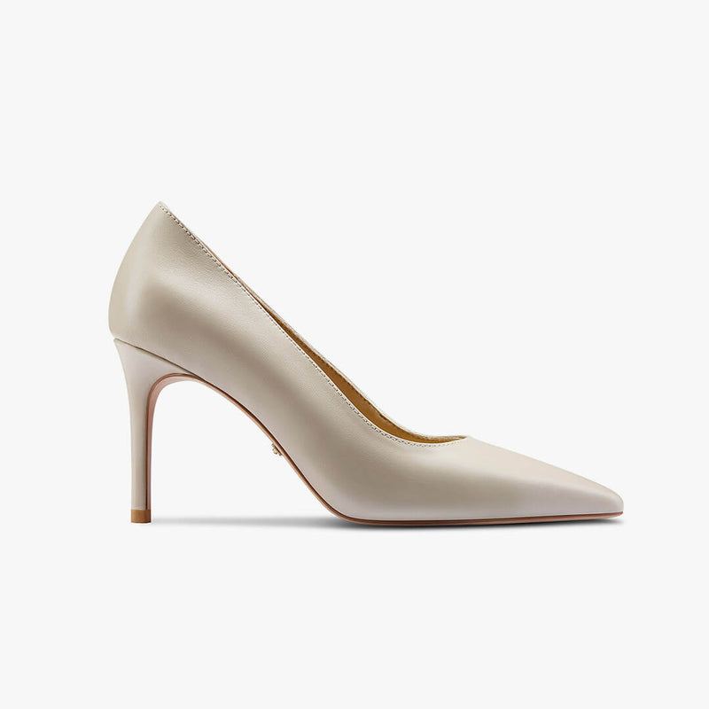 Petite Size Beige Leather Classic Party Pumps by MIZCHI Pretty Small Shoes