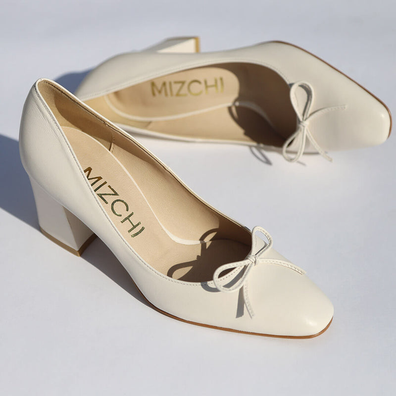 Petite Size Leather Ballerina Style Heels by MIZCHI Pretty Small Shoes