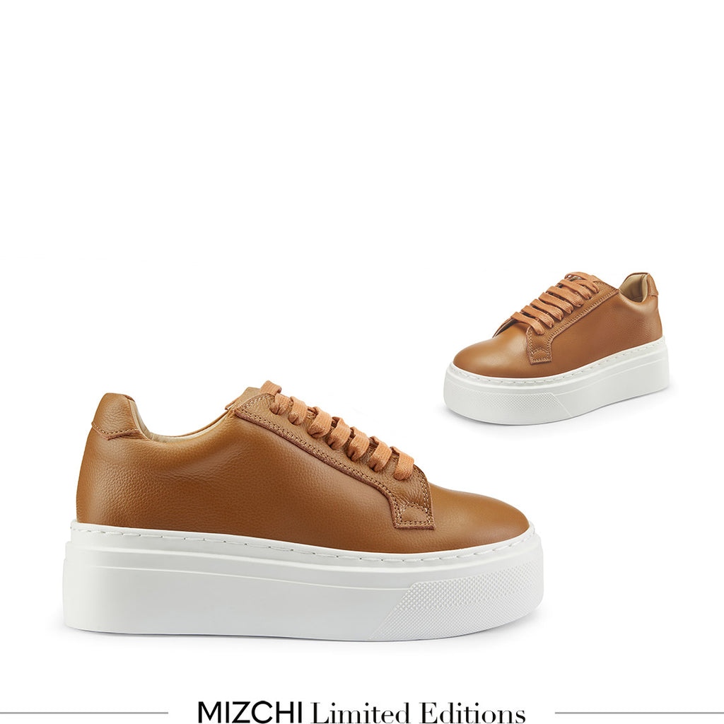 Petite Size Leather Platform Sneakers by MIZCHI Pretty Small Shoes