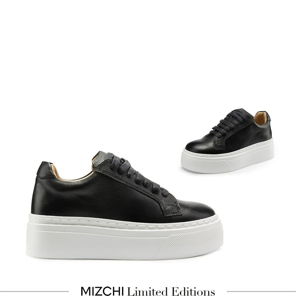 Petite Size Leather Platform Sneakers by MIZCHI Pretty Small Shoes