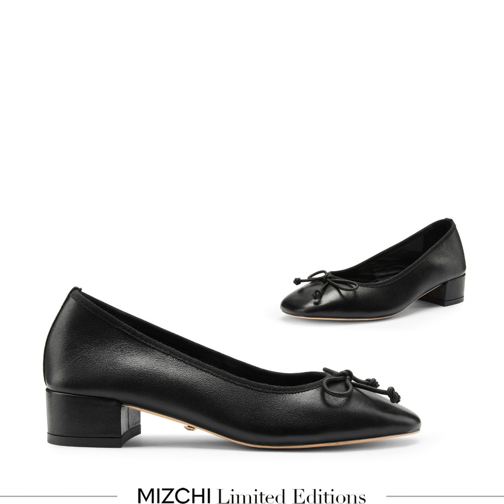 Petite Size Black 3cm Ballet Pumps - MIZCHI Pretty Small Shoes