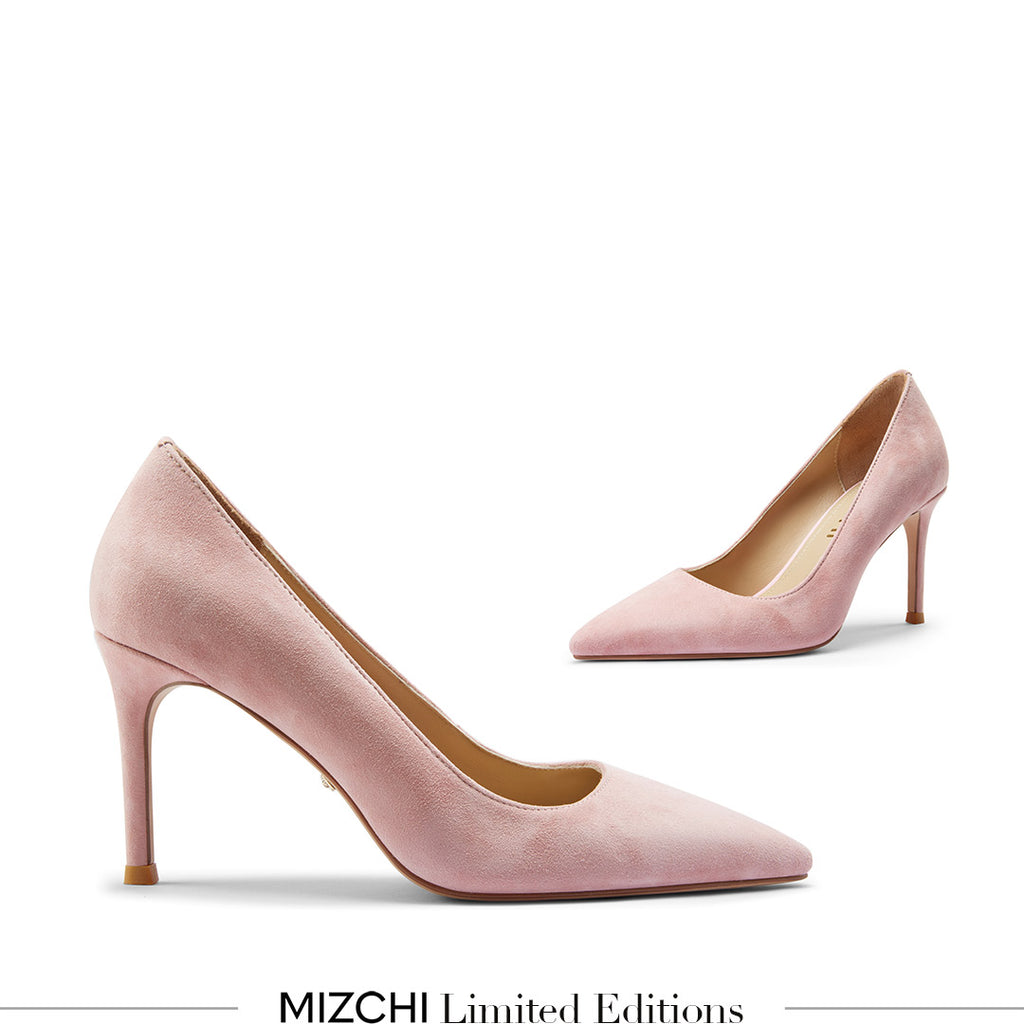 Petite Size Pink Suede Classic Party Pumps by MIZCHI Pretty Small Shoes