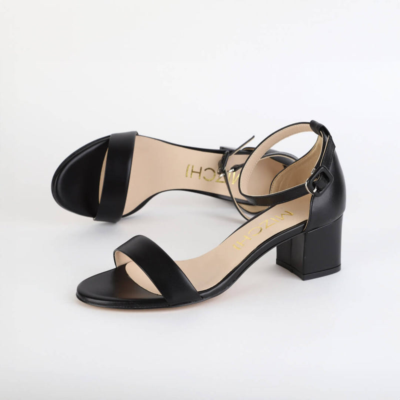 Petite Size Ankle Strap Leather Sandals by MIZCHI Pretty Small Shoes