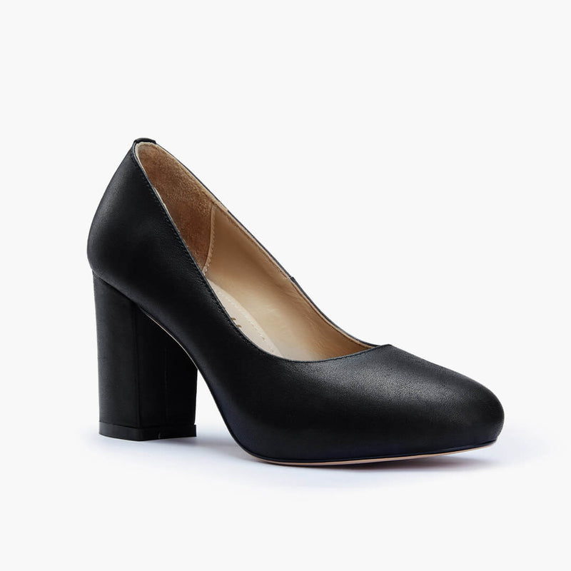 Petite Size Black Round Toe Platform Pumps - MIZCHI Pretty Small Shoes