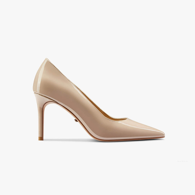Petite Size Beige Patent Classic Party Pumps by MIZCHI Pretty Small Shoes