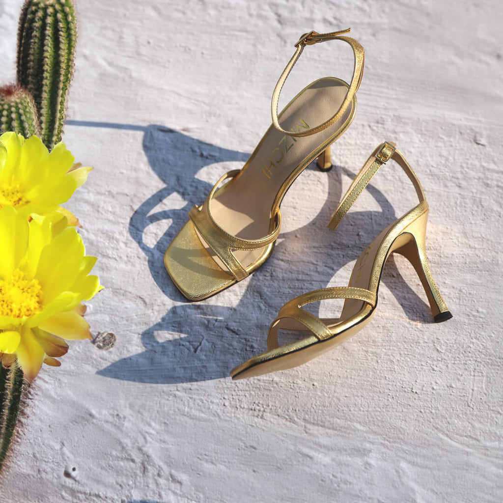 *UK size 2 - VEGAS - gold, 9cm heels by MIZCHI Pretty Small Shoes