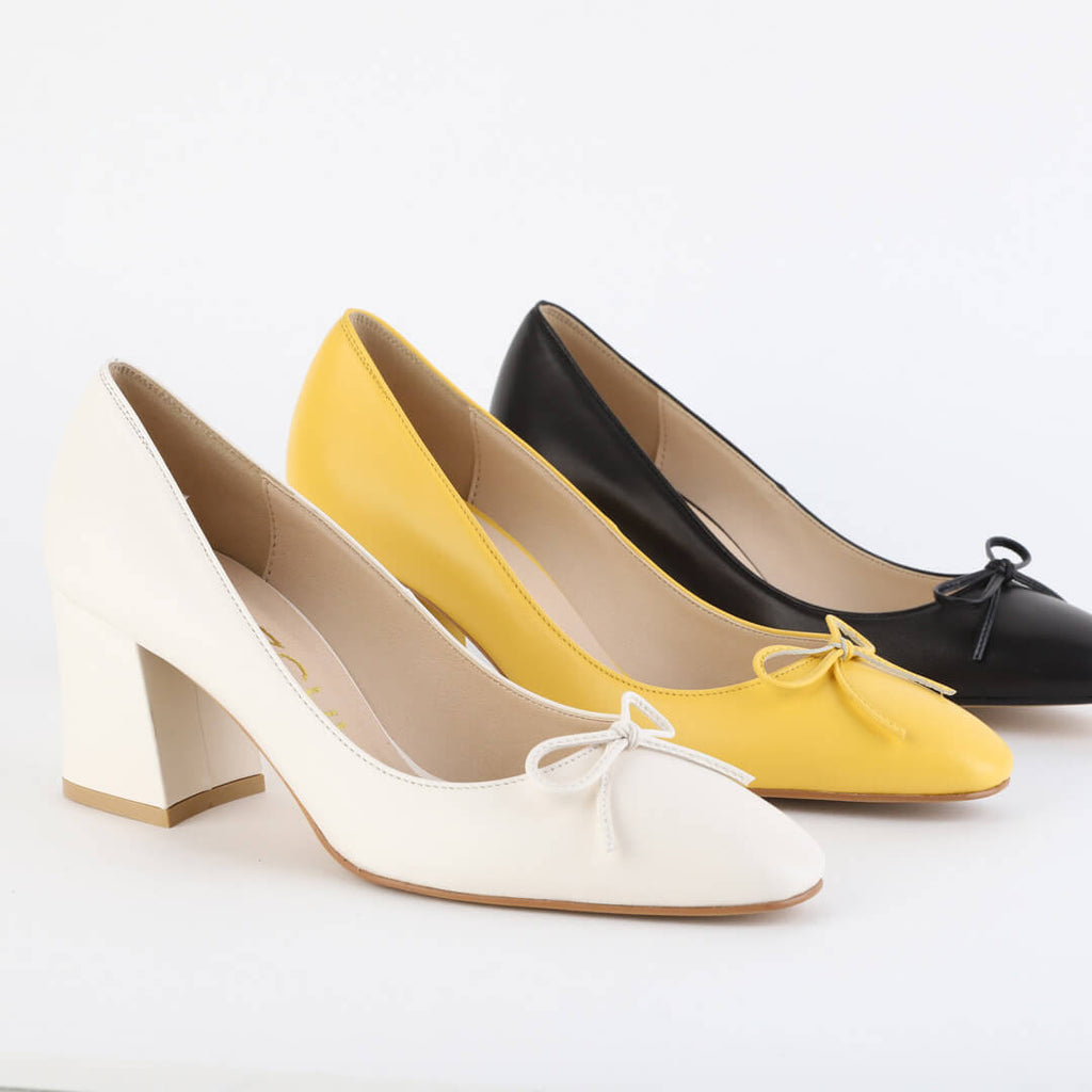 Petite Size Leather Ballerina Style Heels by MIZCHI Pretty Small Shoes