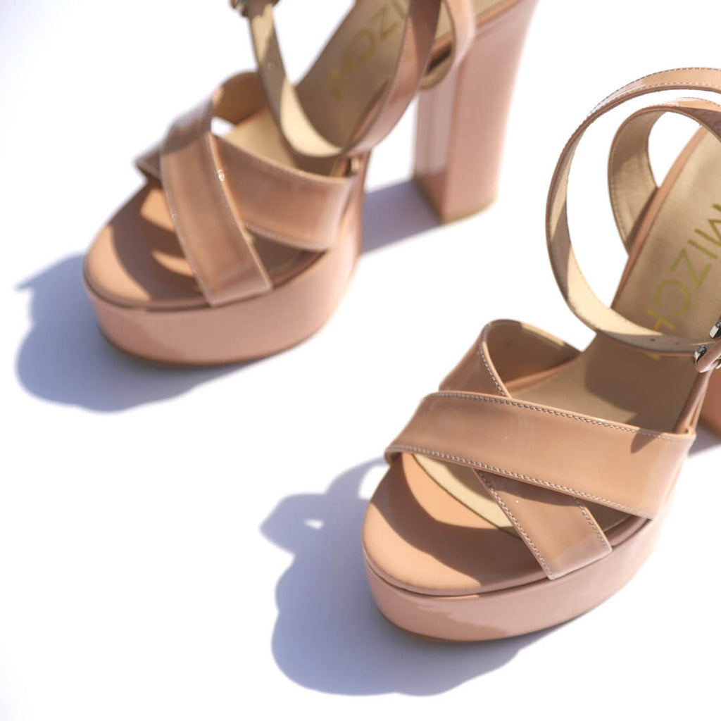 *UK size 1 - NABAR - beige patent, 12/3.5cm heels by MIZCHI Pretty ...