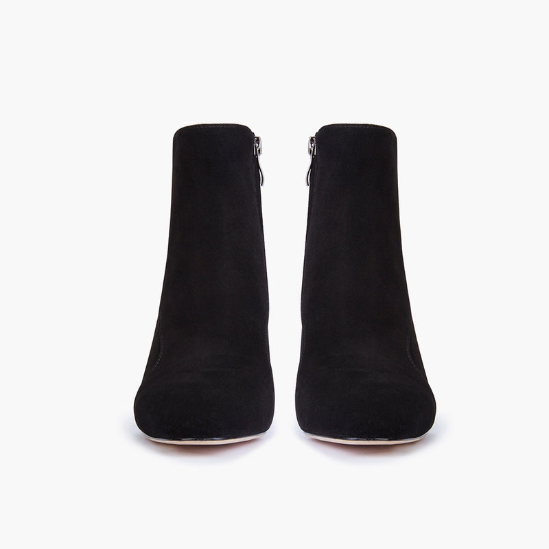 Petite Size Black Suede Classic Ankle Boots by MIZCHI Pretty Small Shoes