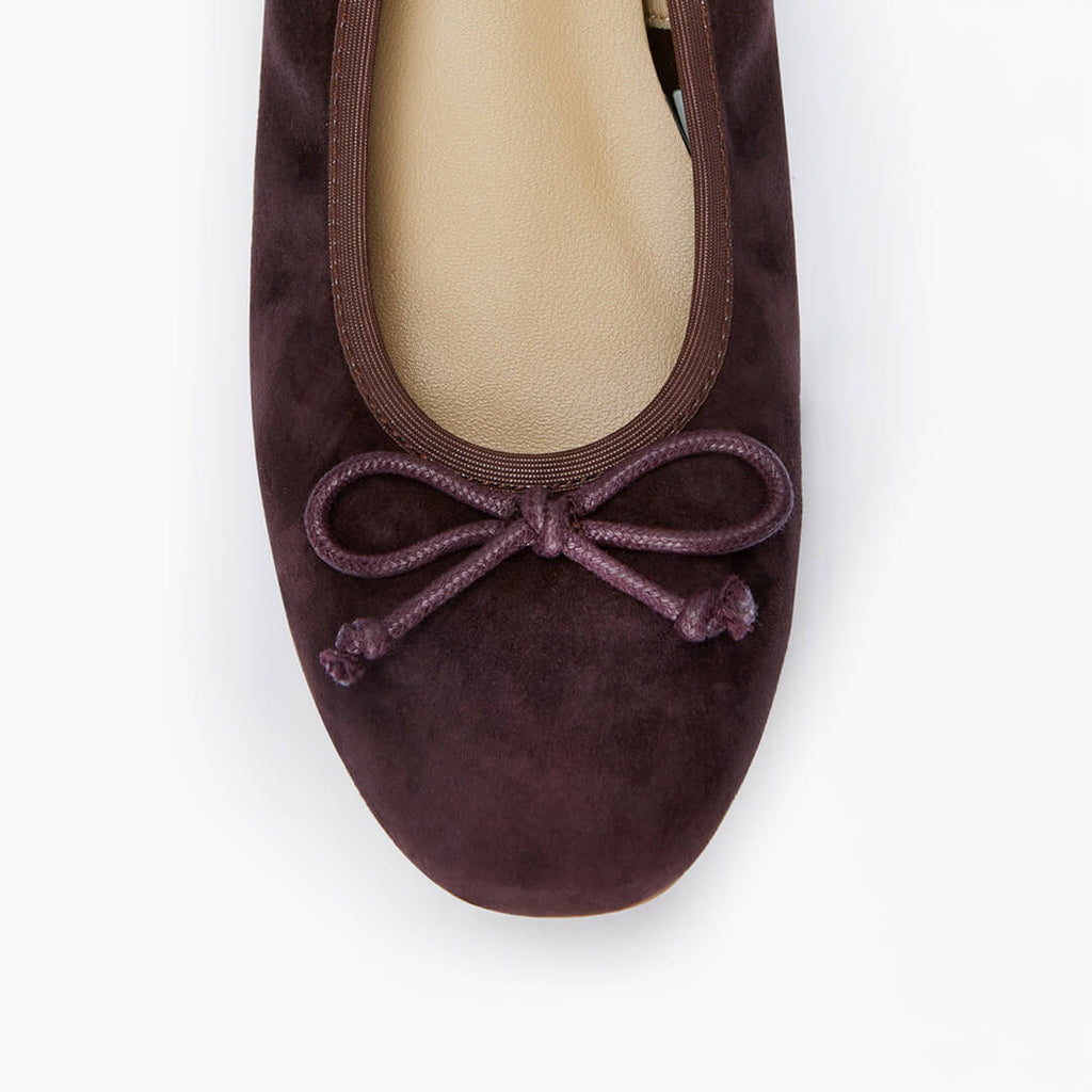 Petite Brown Suede Ballet Pumps by MIZCHI Pretty Small Shoes