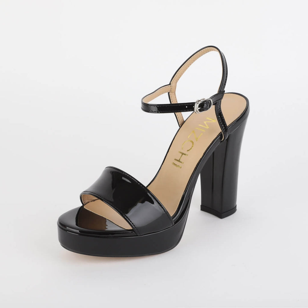 Petite Size Black Platform Heel Sandals by MIZCHI Pretty Small Shoes