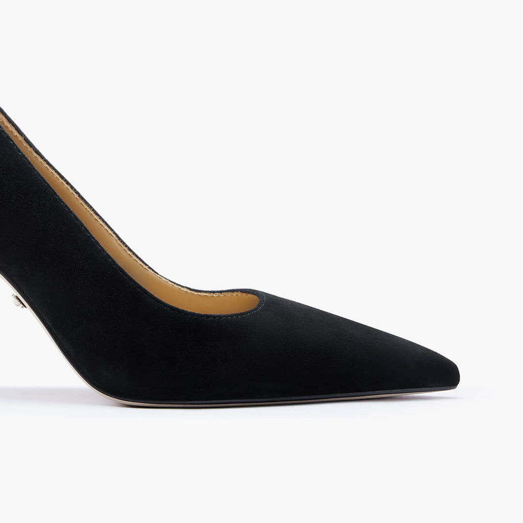 Petite Size Black Suede Classic Party Pumps by MIZCHI Pretty Small Shoes