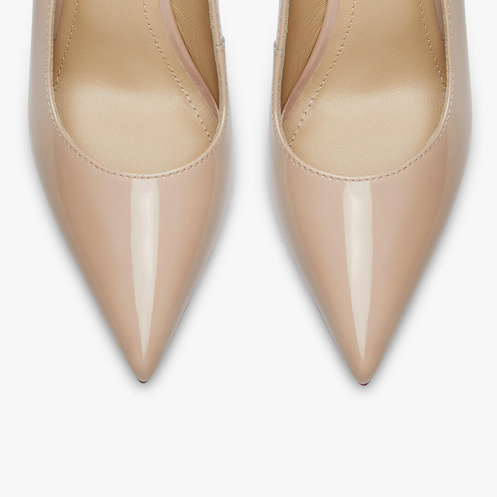 Petite Size Beige Patent Classic Party Pumps by MIZCHI Pretty Small Shoes