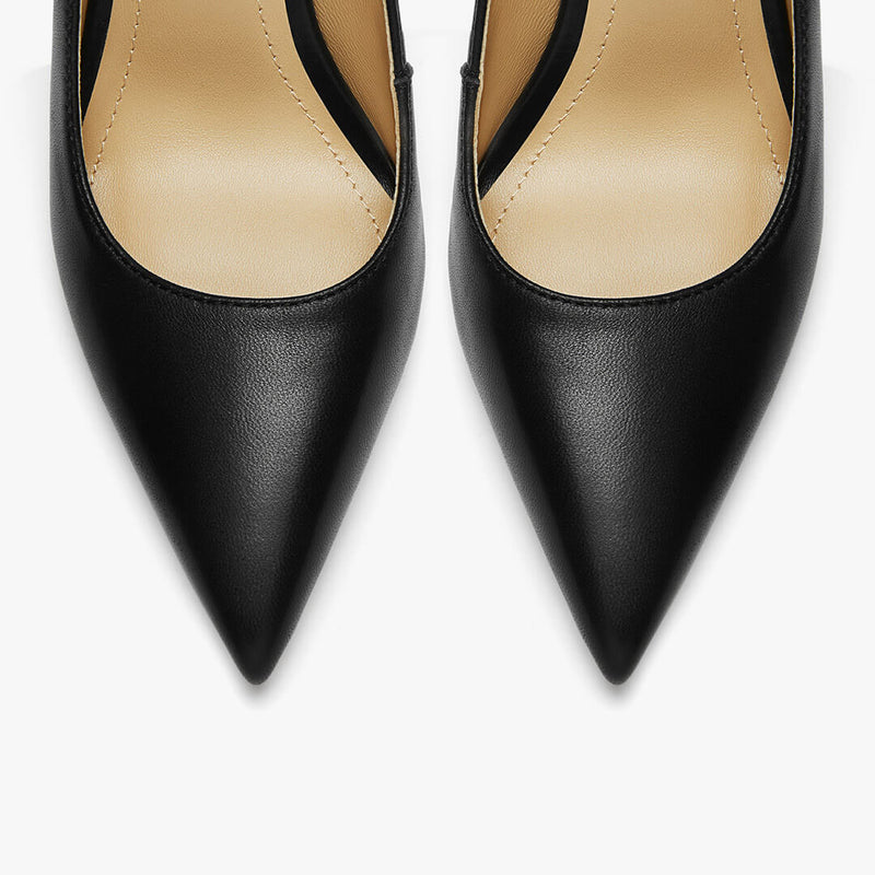 Petite Size Black Leather Classic Party Pumps by MIZCHI Pretty Small Shoes