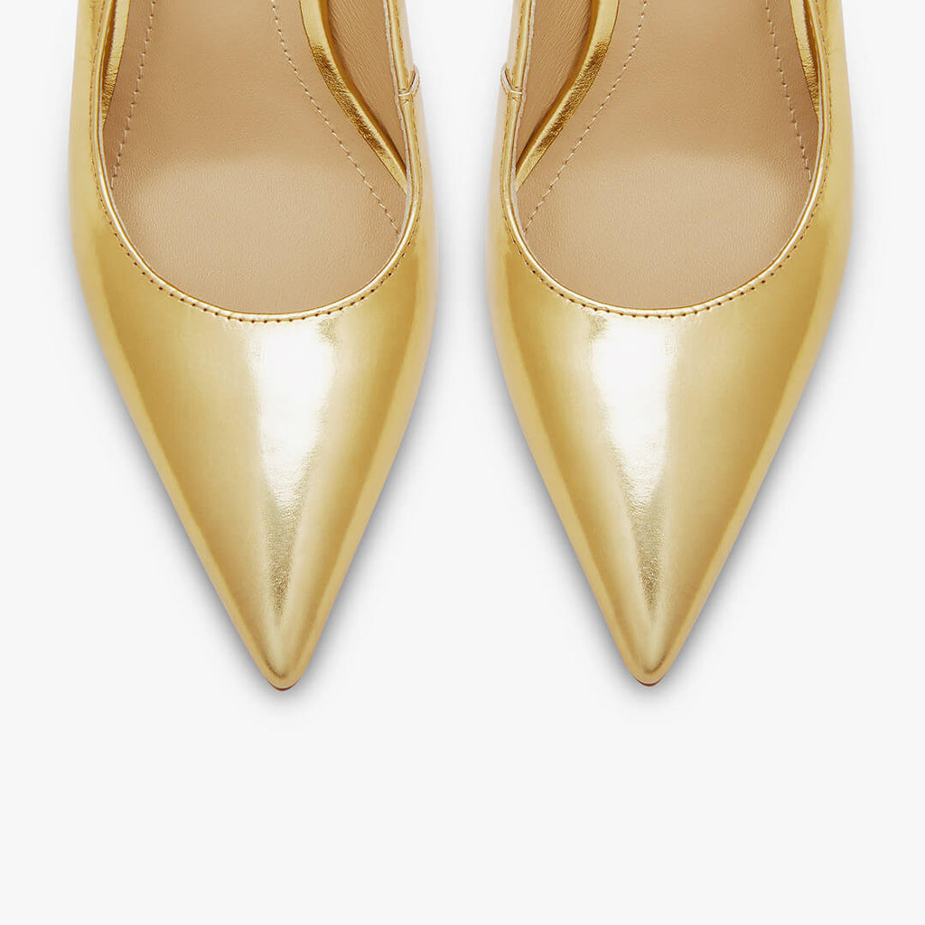 Petite Size Silver Leather Classic Party Pumps by MIZCHI Pretty Small Shoes