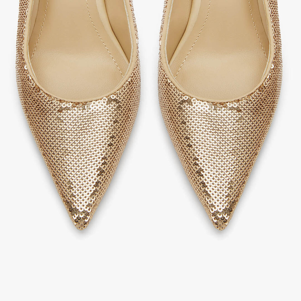 Petite Size Gold Glitter Classic Party Pumps by MIZCHI Pretty Small Shoes