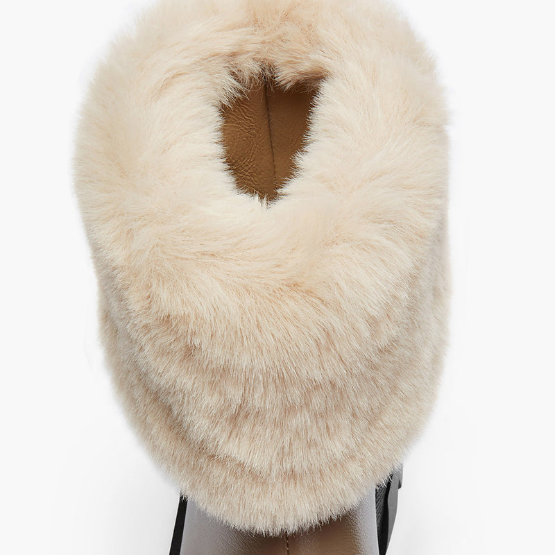 CAMERON BEIGE - fur lined ankle boots by MIZCHI Pretty Small Shoes