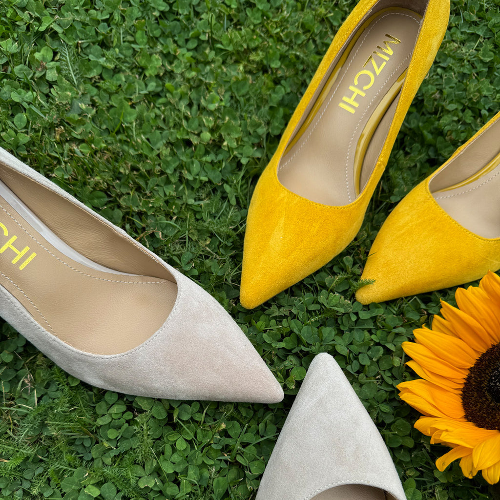 Petite Size Mustard Suede Classic Party Pumps by MIZCHI Pretty Small Shoes
