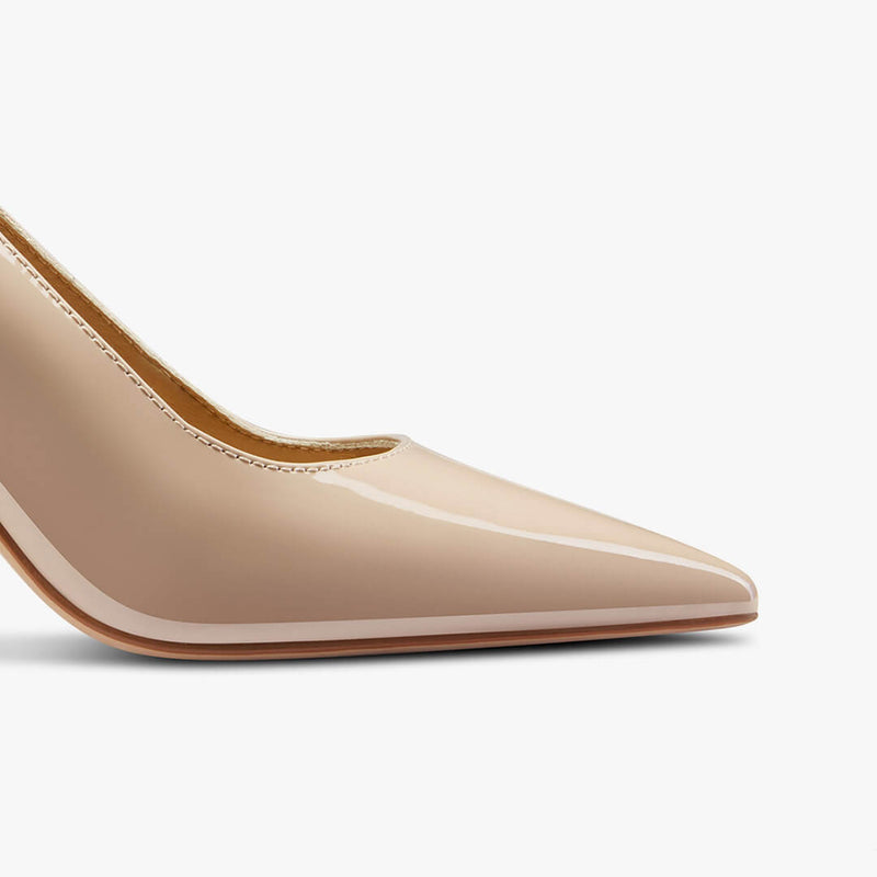 Petite Size Beige Patent Classic Party Pumps by MIZCHI Pretty Small Shoes