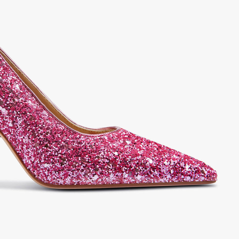 Petite Size Pink Glitter Classic Party Pumps by MIZCHI Pretty Small Shoes