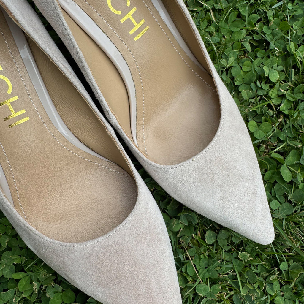 Petite Size Beige Suede Classic Party Pumps by MIZCHI Pretty Small Shoes