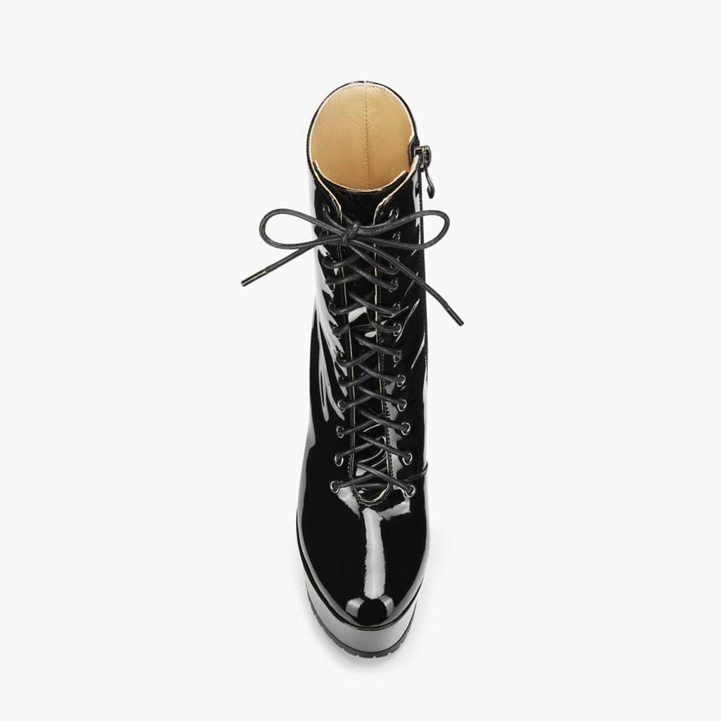 Cedar - Super High Platform Half Boots by MIZCHI Pretty Small Shoes