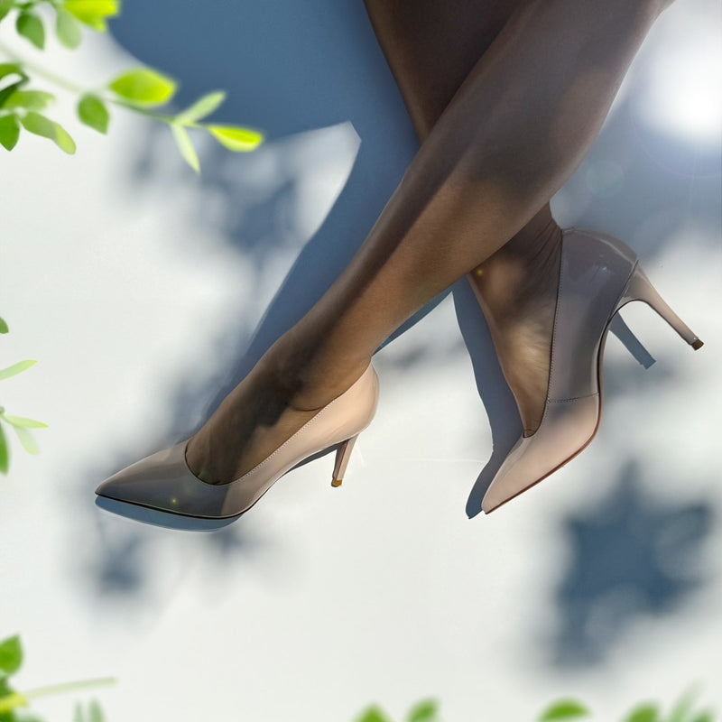 Petite Size Beige Patent Classic Party Pumps by MIZCHI Pretty Small Shoes