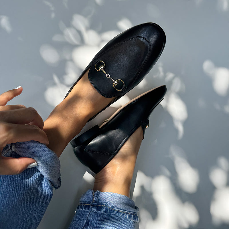 Petite Size Black Leather Strappy Sandals by MIZCHI Pretty Small Shoes