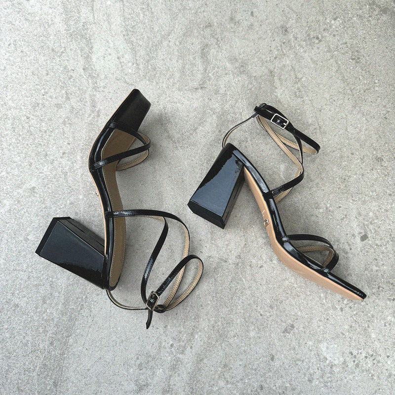 Petite Size Black Patent Strappy Sandal MIZCHI Pretty Small Shoes