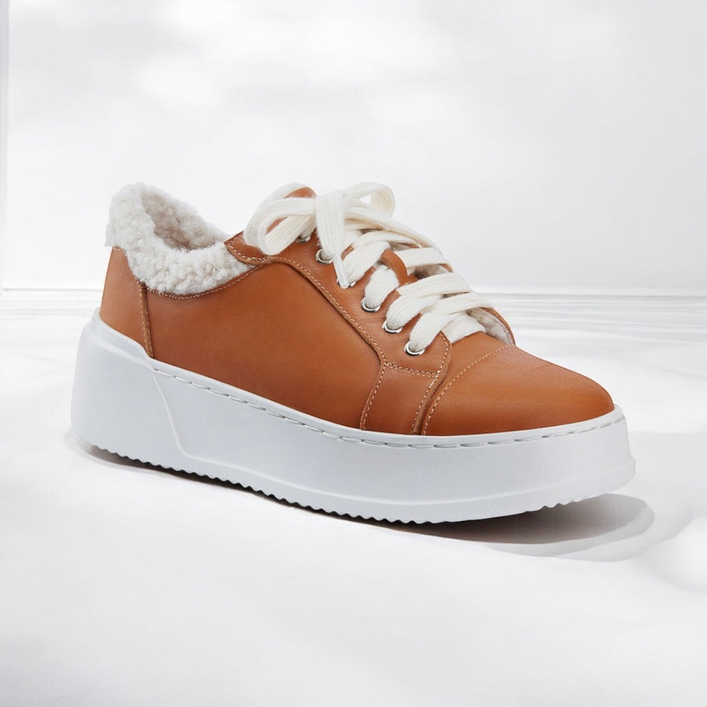 Petite Size Fur Lined Wedge Sneakers by MIZCHI Pretty Small Shoes