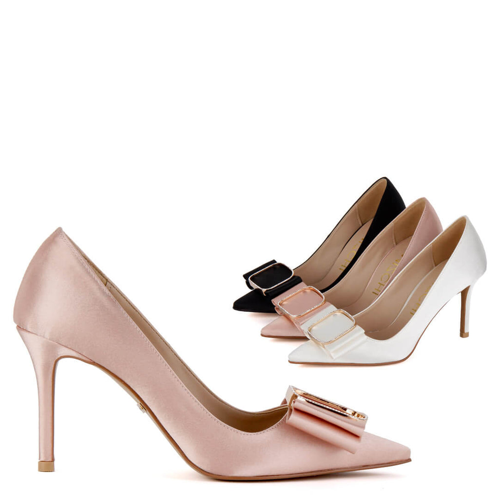 Petite Satin Embellished Court Shoes by MIZCHI Pretty Small Shoes