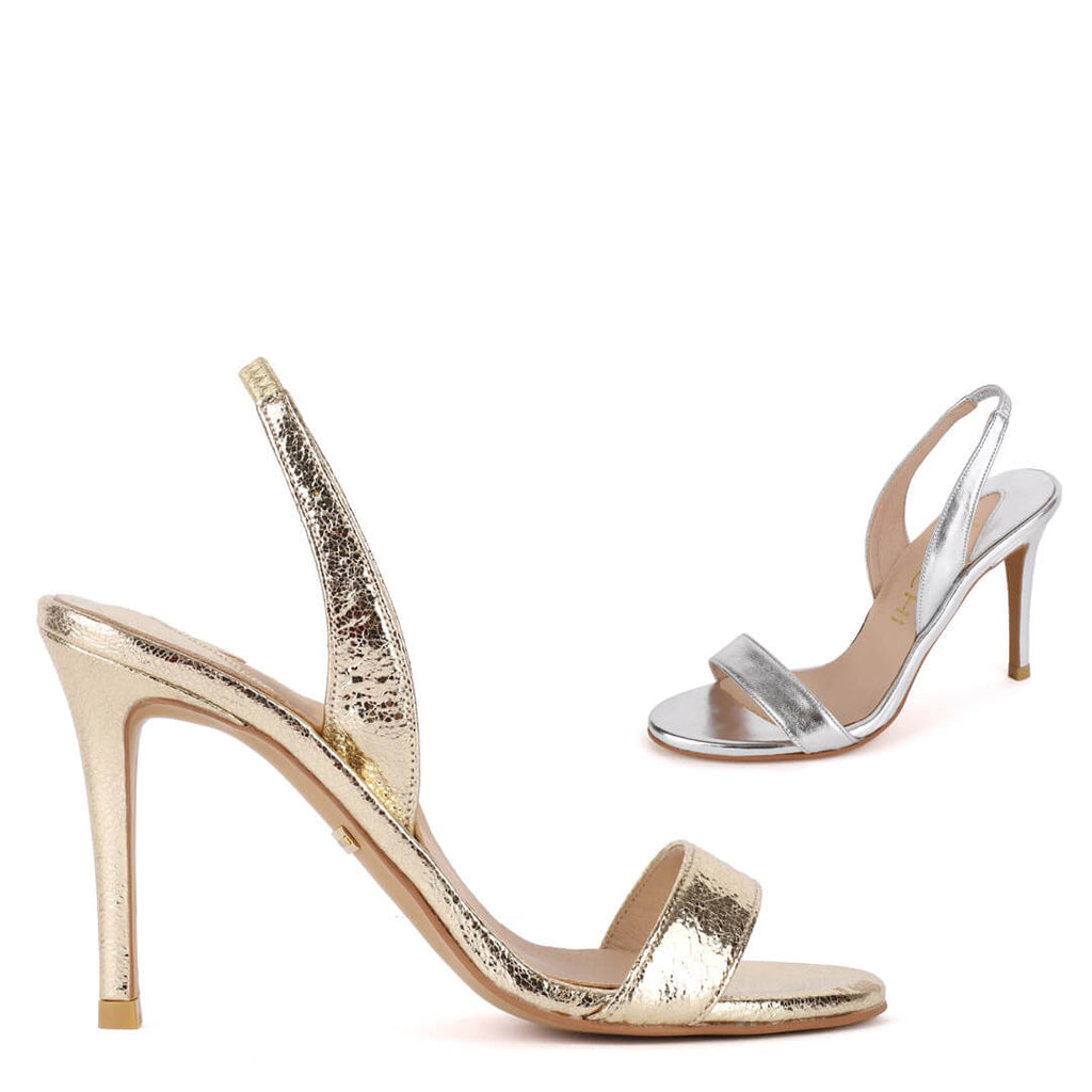 *UK size 2 - MADRID METALLIC- silver, 9cm heels by MIZCHI Pretty Small ...